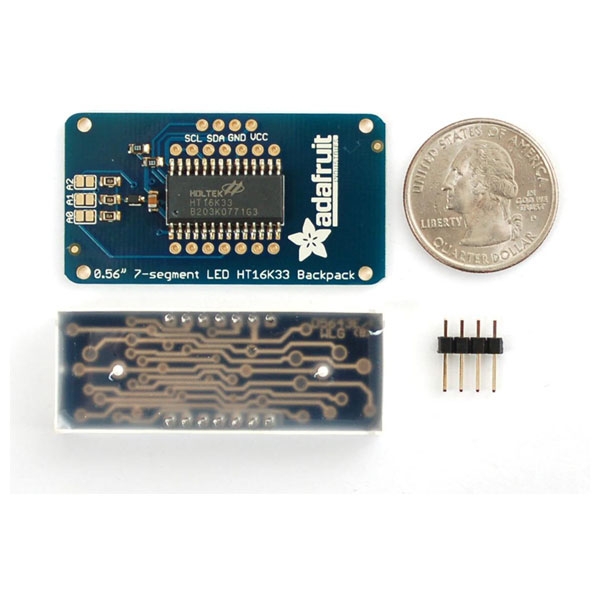 Adafruit 0.56" 4-Digit 7-Segment Displays with I2C Backpack | Rapid Online
