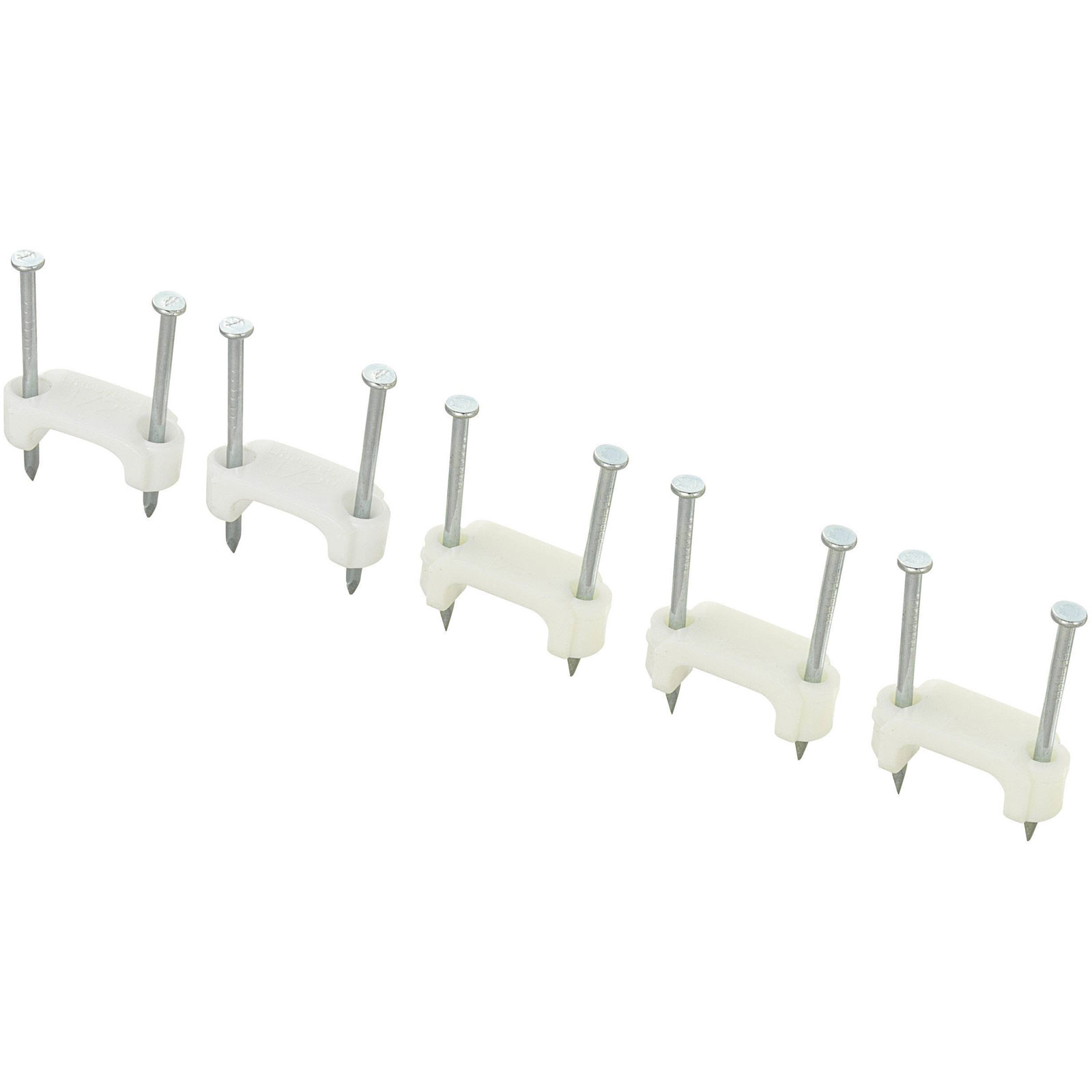 Cable clips Ø12.50mm 2-lug Wh 100pcs | Rapid Electronics