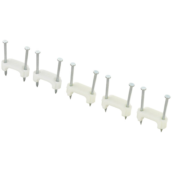 Cable clips Ø12.50mm 2-lug Wh 100pcs | Rapid Electronics