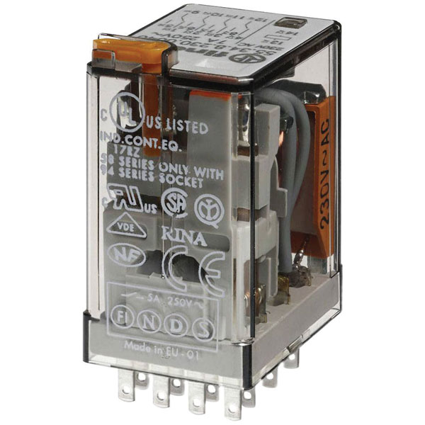 Finder 55.34.8.042.5040 Relay 42V AC 7A 4 change-overs AgNi gold-plated ...