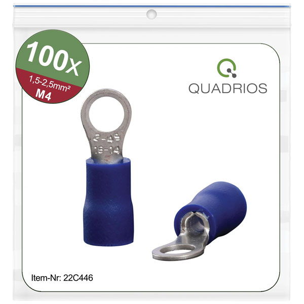 Quadrios Cord End Terminals Ring terminal 616194 | Rapid Electronics