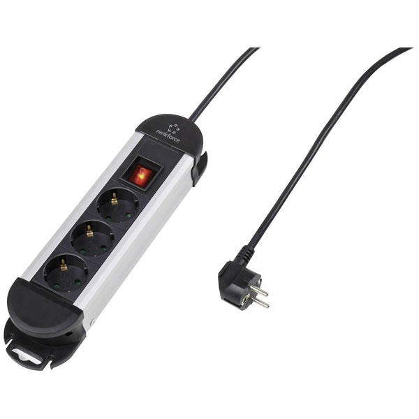 Renkforce Trailing Sockets Power strip (+ switch) 619610 | Rapid ...