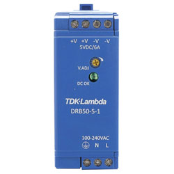 TDK-Lambda DRB50-5-1 AC/DC DIN Rail Power Supply 5V | Rapid Online