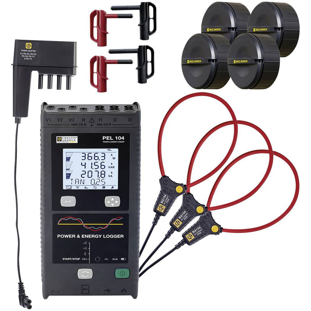 Chauvin Arnoux PA1157154CON PEL104 3-phase Clamp Meter and Data Logger ...