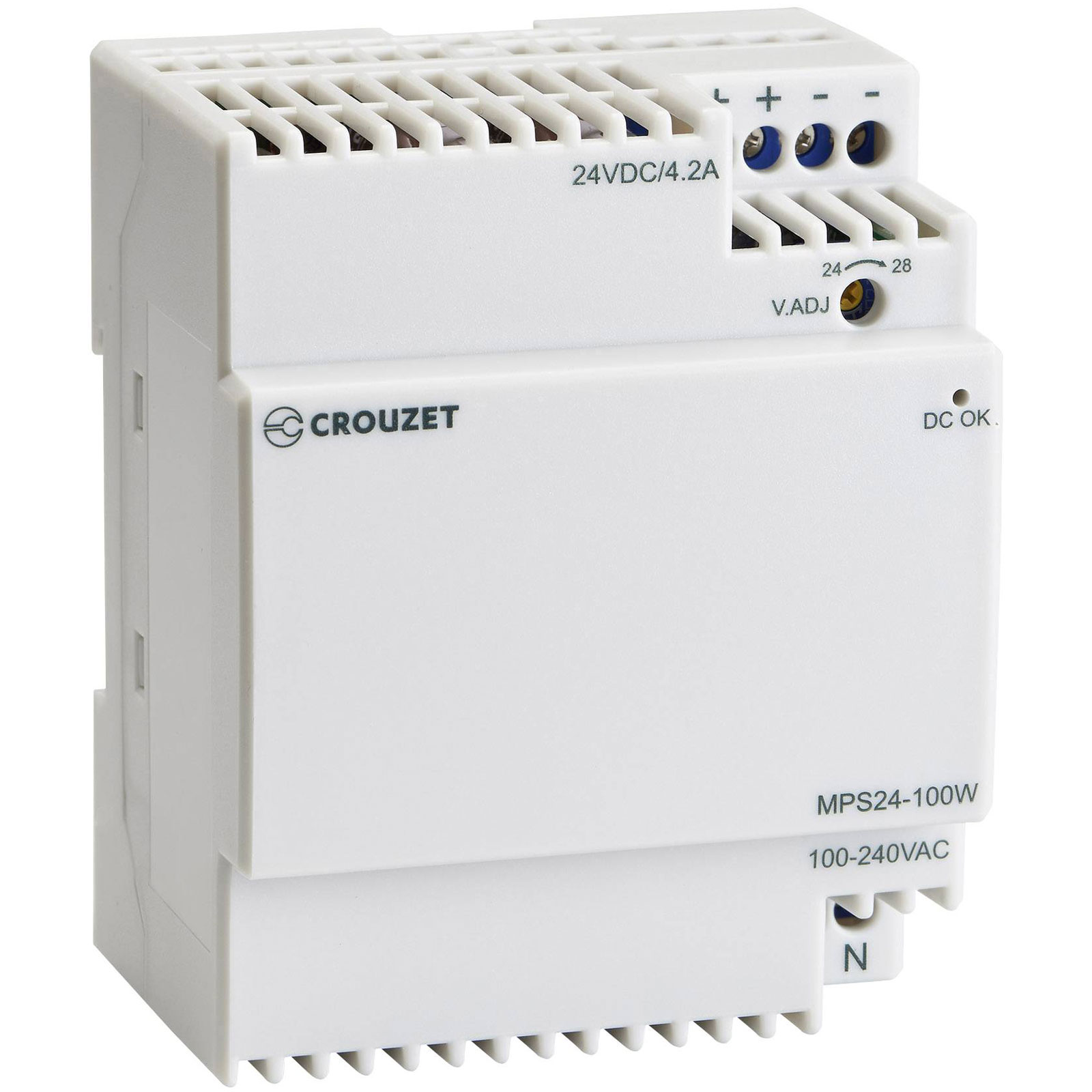 Crouzet 89451010 Rail PSU 100W 4.2A DIN Mount; 84-264V Input Range ...