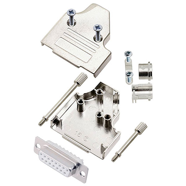Encitech 6355-8008-12 D-Sub Receptacle set 15 Pins Solder Bucket | Rapid Electronics