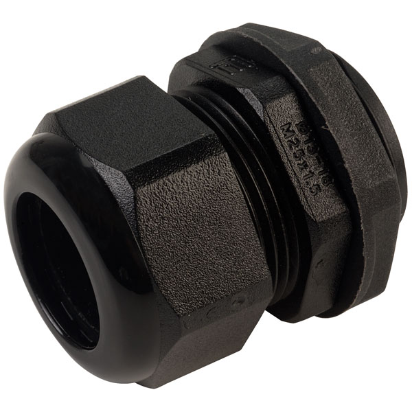 Elkay ESM2514BLN Euro Index Cable Gland M25 Black | Rapid Electronics