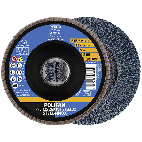 PFERD 67666126 POLIFAN universal flap Disc 125mm 10pcs aggressive cut | Rapid Electronics