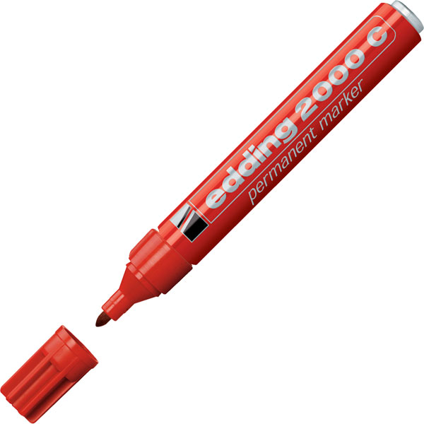 Edding 2000 C Permanent Marker 1.5-3mm Red | Rapid Electronics