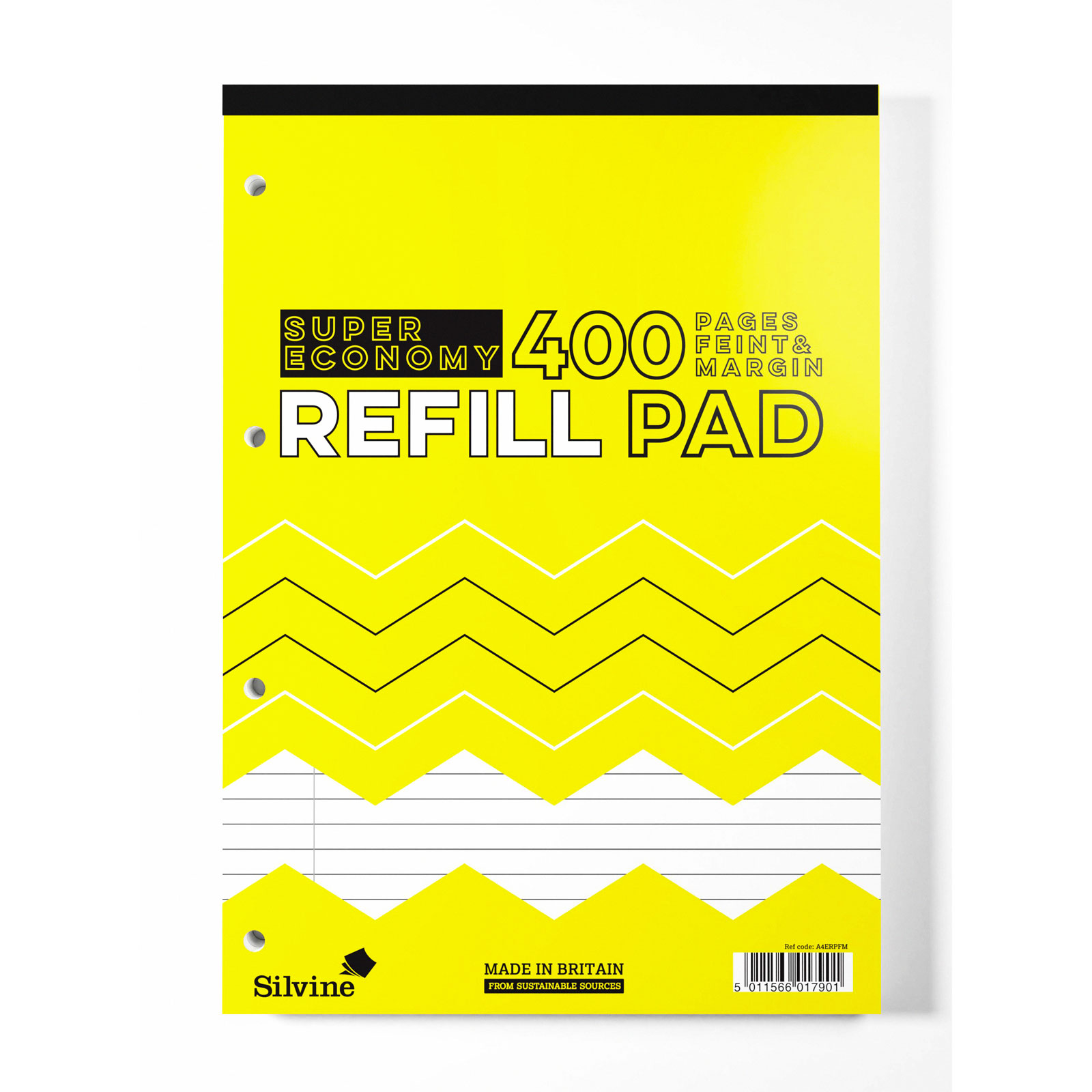 Silvine A4ERPFM A4 Topbound Refill Pad Lined With Margin 200 Sheets Silvine A4ERPFM A4 Topbound Refill Pad Lined With Margin 200 Sheets