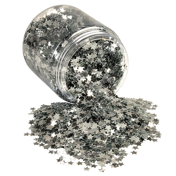 Mini Silver Star Sequins 100gm 6mm | Rapid Online