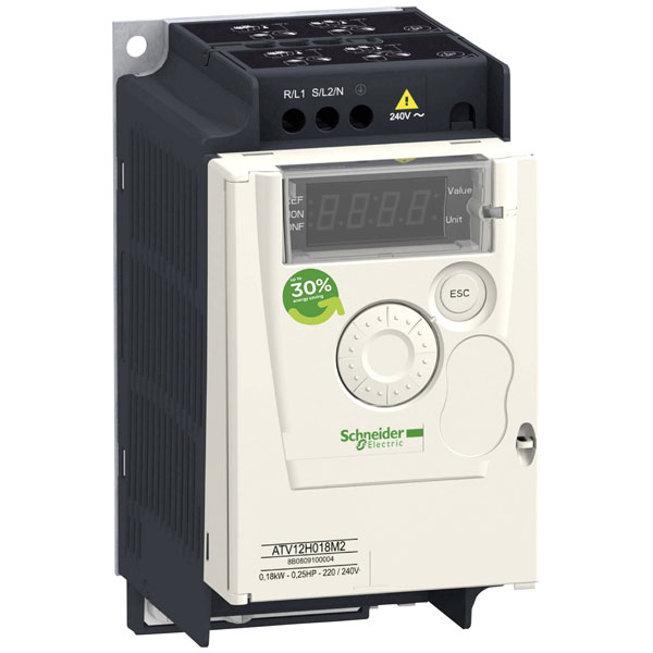 Schneider Electric ATV12H037M2 Frequency Inverter 0.37 kW 1-phase compact | Rapid Electronics