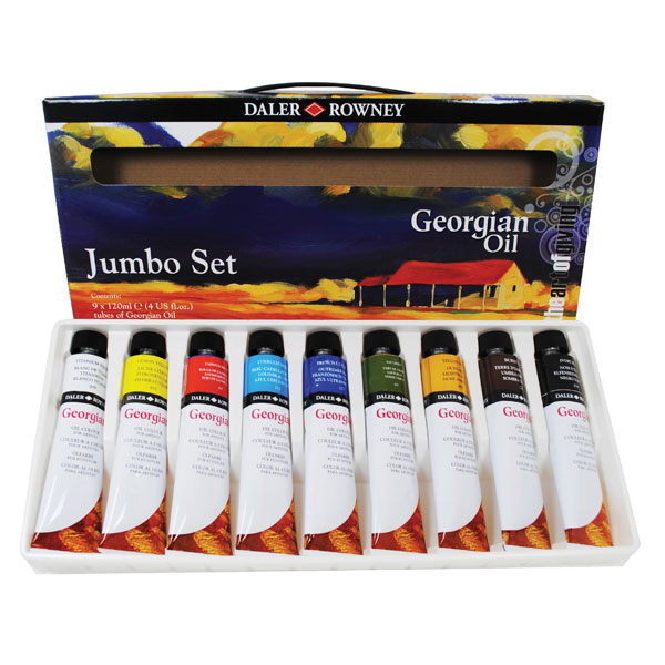 Daler Rowney Georgian Jumbo Oil Colours Set 9 X 120ml | Rapid Electronics