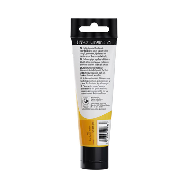 Daler Rowney System 3 Acrylic Paint 59ml Cadmium Yellow Deep (Hue) | Rapid Online