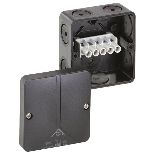 Spelsberg 49140201 Abox-i Joint Box 80x80x52mm black IP65 weatherproof ...