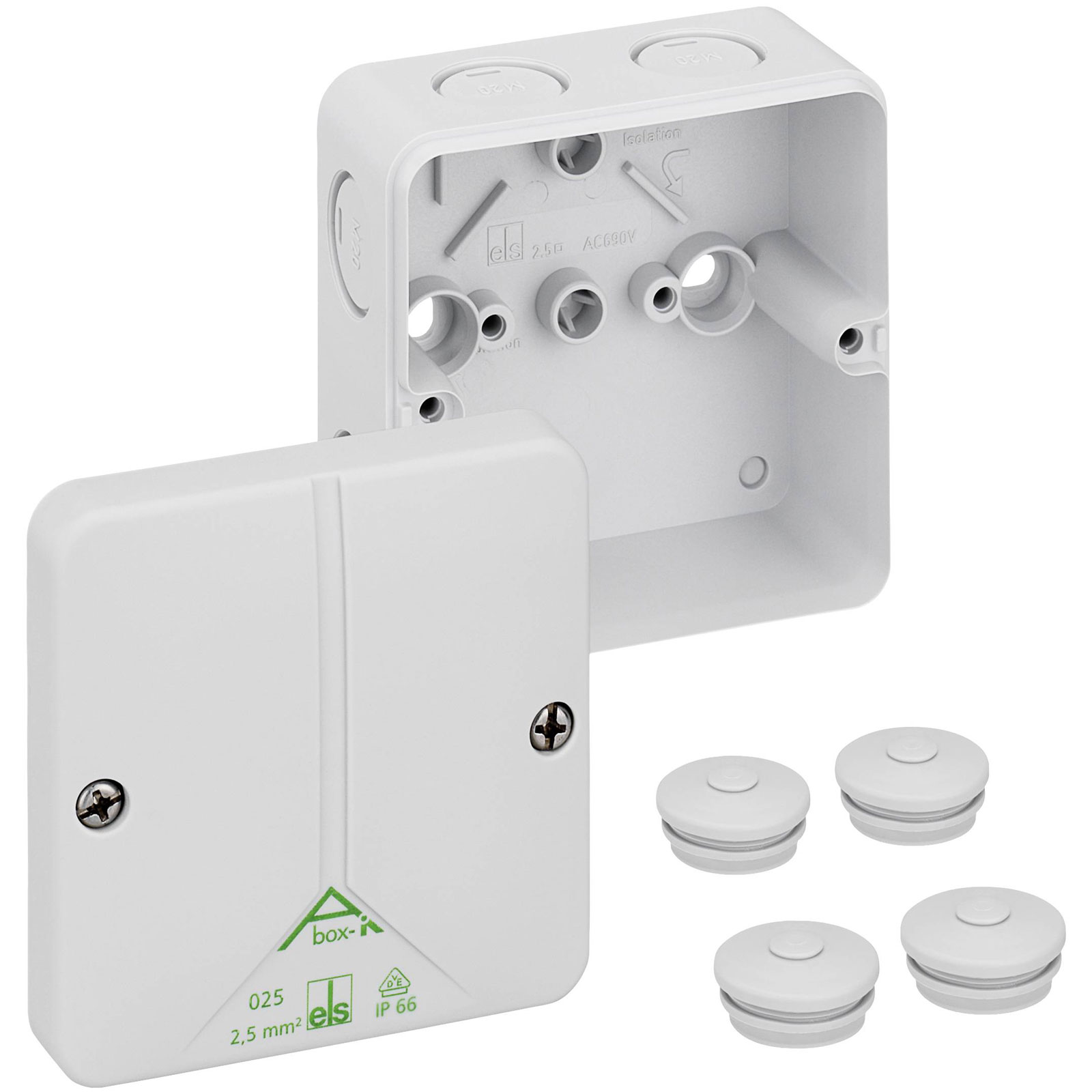 Spelsberg 49690201 Junction Box grey 82x82x51mm IP66 M20 entries ...