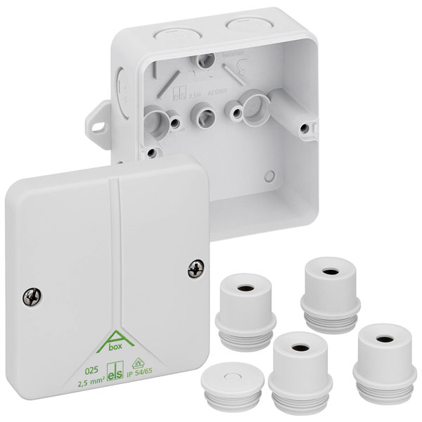 Spelsberg 80890701 Junction Box 82x82x52mm grey IP65 with knockouts M20 ...