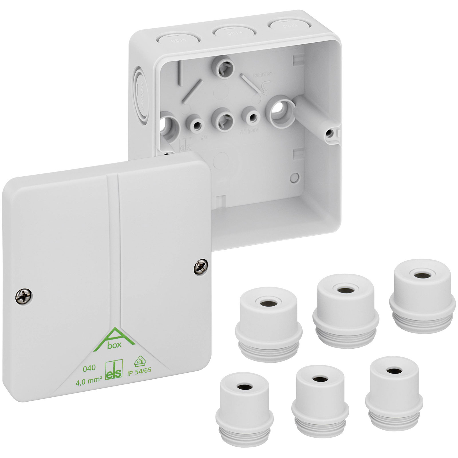 Spelsberg 81190701 Abox Joint Box 94x94x56 mmgrey IP65 sealing range 8 ...