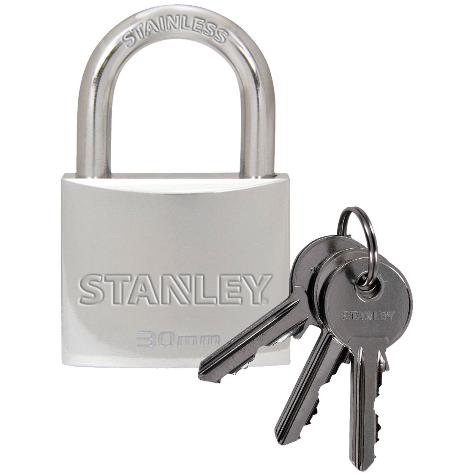 Stanley S742-011 Marine Padlock 30mm Key Stainless Steel Clip Coastal ...