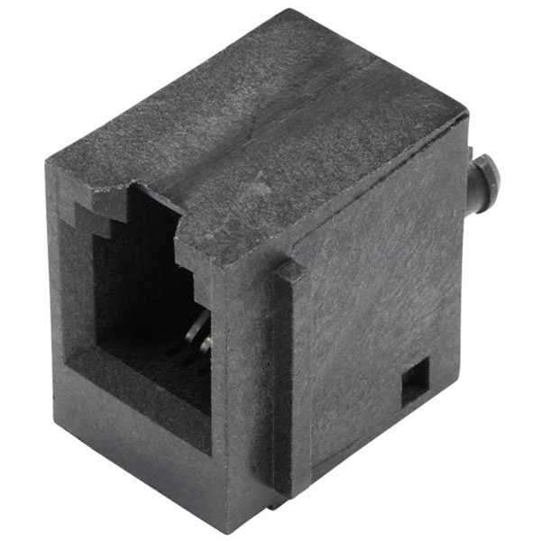 BEL SS65400-001F Modular Socket 4P4C Vertical Unshielded Black Flange ...