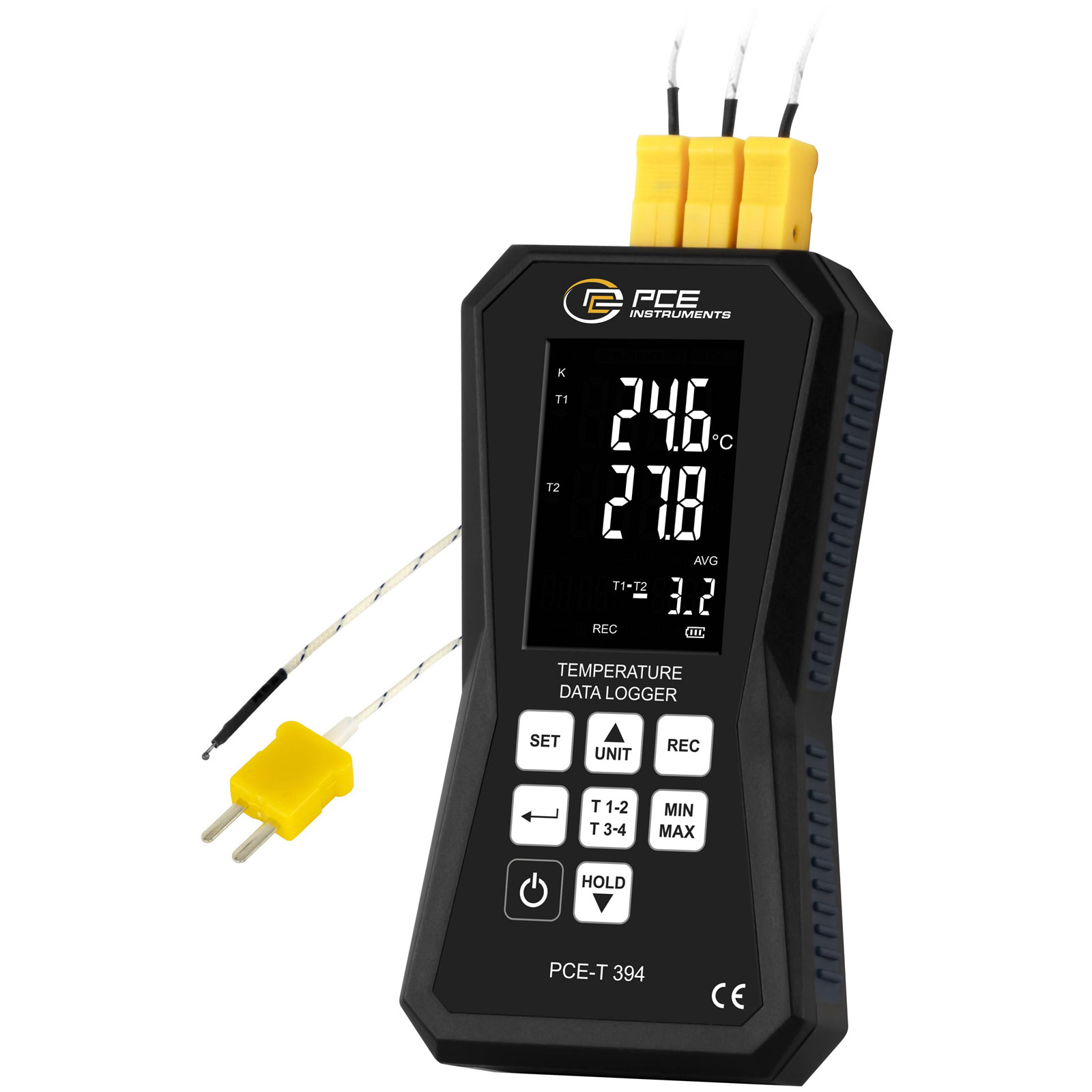 PCE Instruments PCE-T 394 Temperature Data Logger -200 to 1370°C 4-Channel | Rapid Electronics