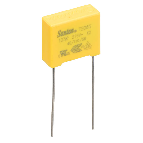 Suntan TS08S02S103KAB0D0R 0.01µF ±10% 275VAC X2 Polypropylene Film Capacitor | Rapid Electronics