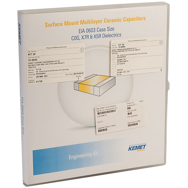Kemet 1500pc 0603 Ceramic Capacitor Sample Kit | Rapid Electronics