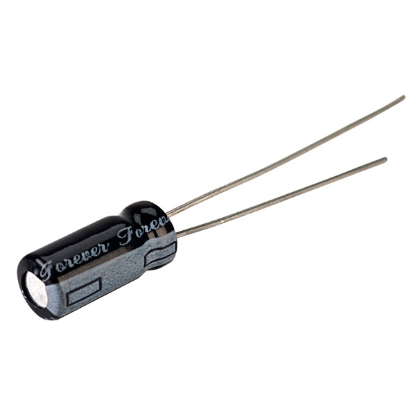 Forever HT 22U 25V 105deg Radial Electro Capacitor | Rapid Electronics