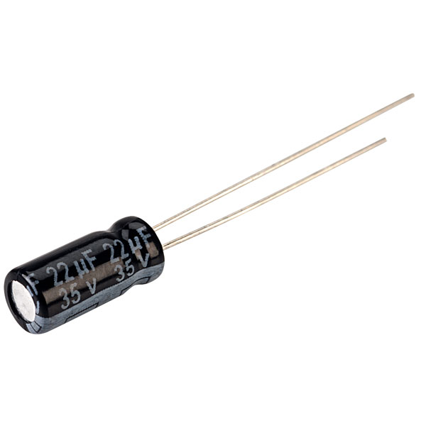 Forever 22uF 20% 35V 105°C P: 2mm Radial Electrolytic Capacitor | Rapid ...