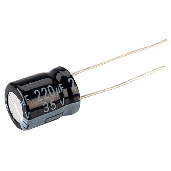 Forever HT 220U 35V 105deg Radial Electro Capacitor | Rapid Electronics