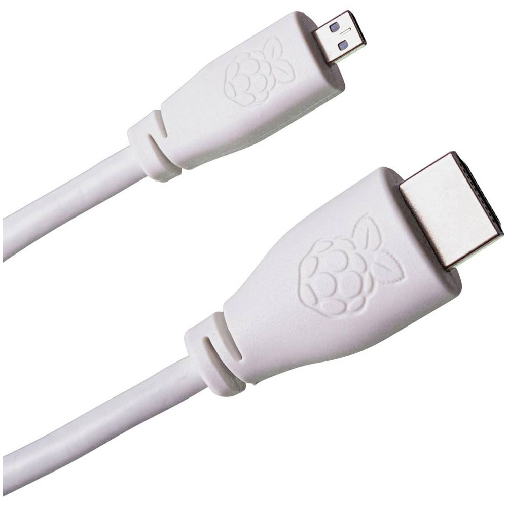 Raspberry Pi SC0358 Micro HDMI to HDMI Cable 1m White | Rapid Electronics