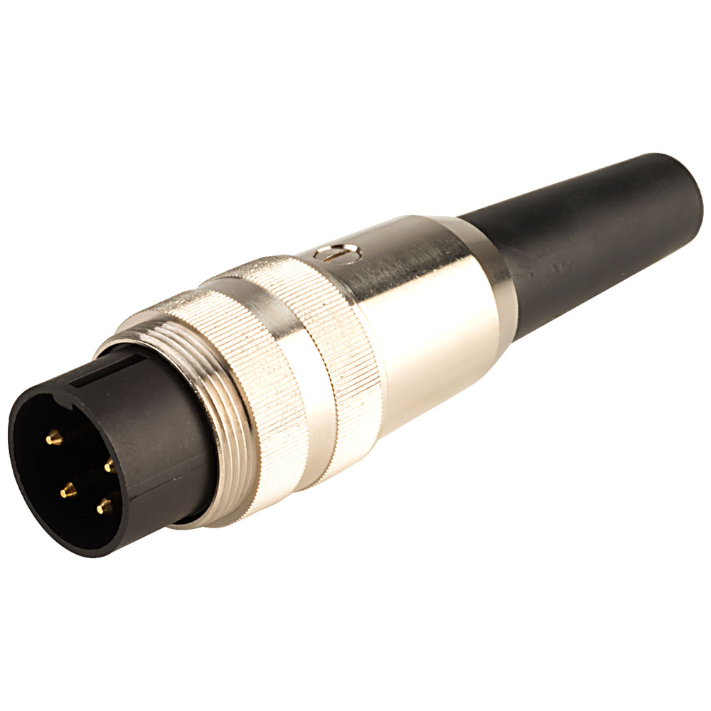 Lumberg SV40 4 Pin Male DIN Plug IEC 60130-9 Straight Cable Mount ...