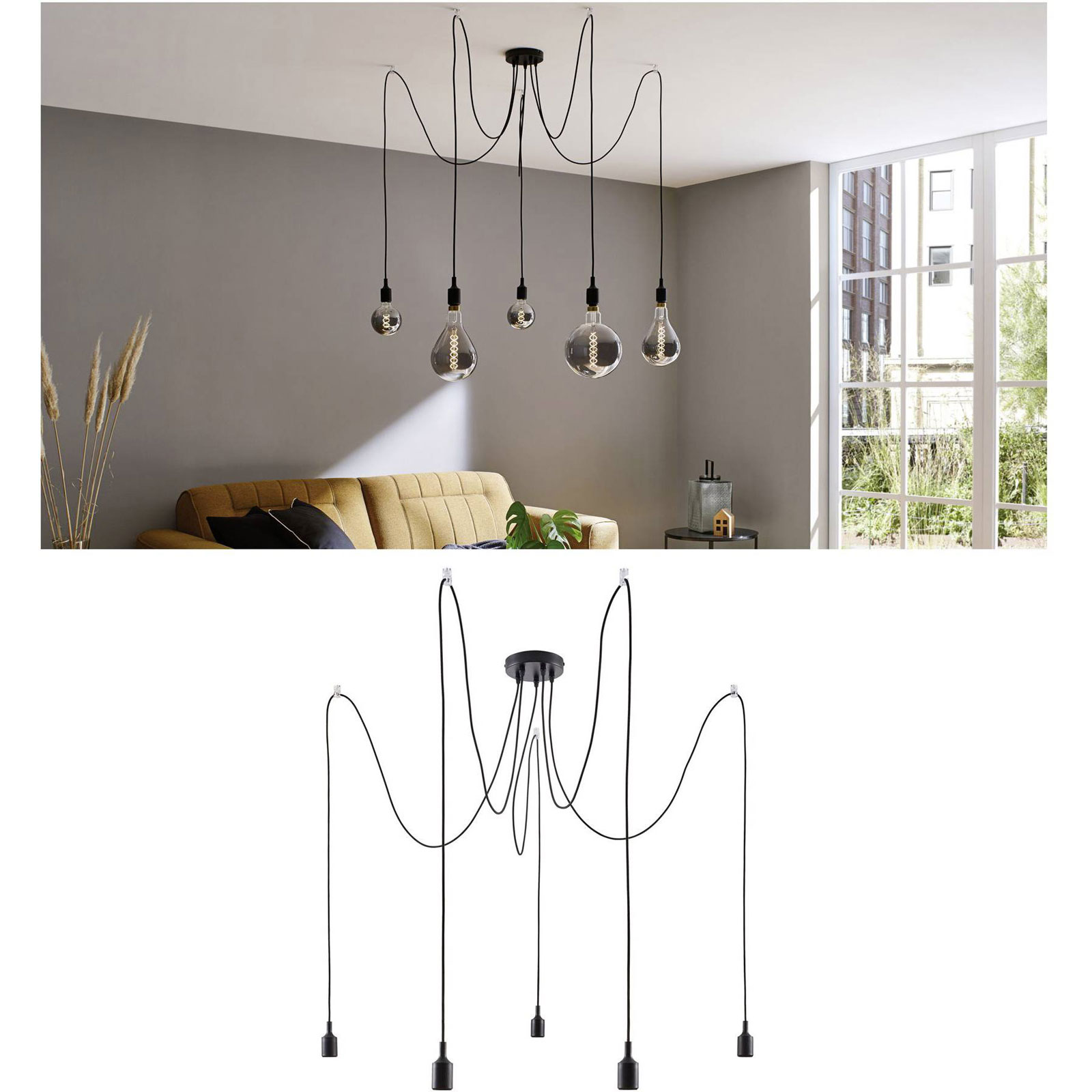 Paulmann 50389 Pendant light LED monochrome E-27 Black | Rapid Electronics