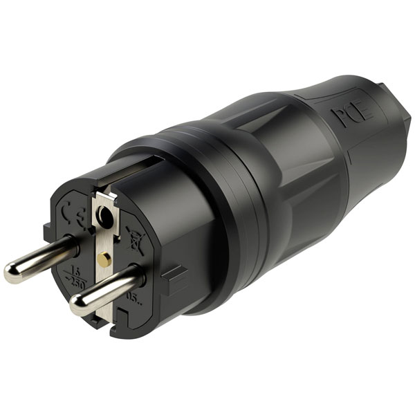 PC Electric 05721-ss Safety plug Black Plastic 250V IP54 Mains Power ...