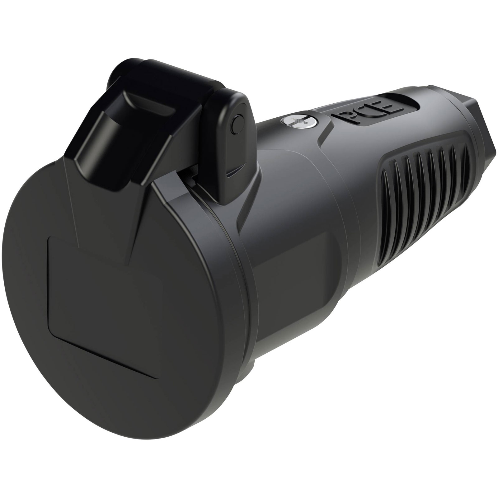 PC Electric 2522-ss socket safety mains black solid rubber IP54 250V ...