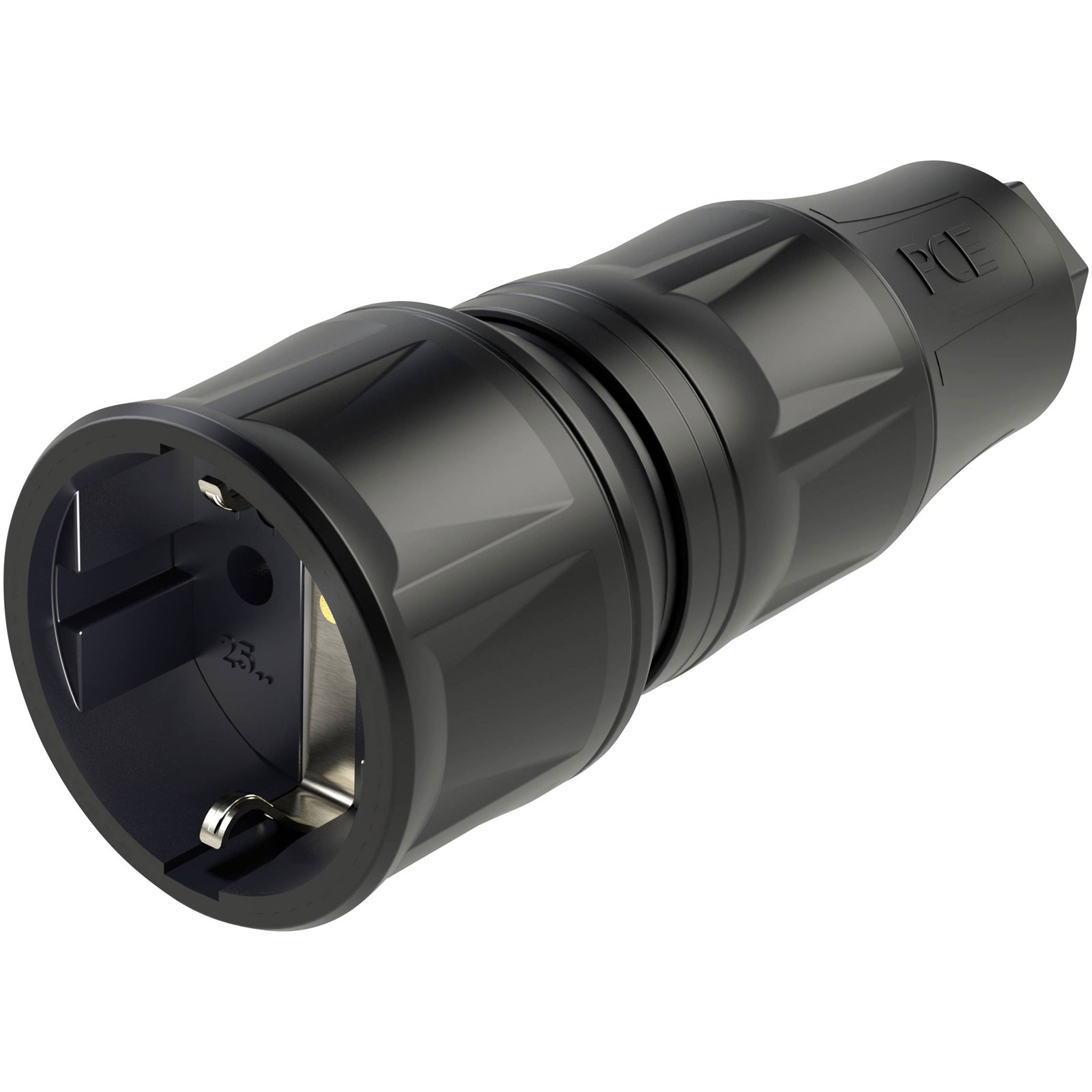 PC Electric 25730-ss Safety mains socket Black Plastic 250V IP20 ...