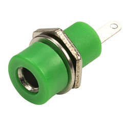 TruConnect 4mm Panel Mounting Test Socket Green | Rapid Online