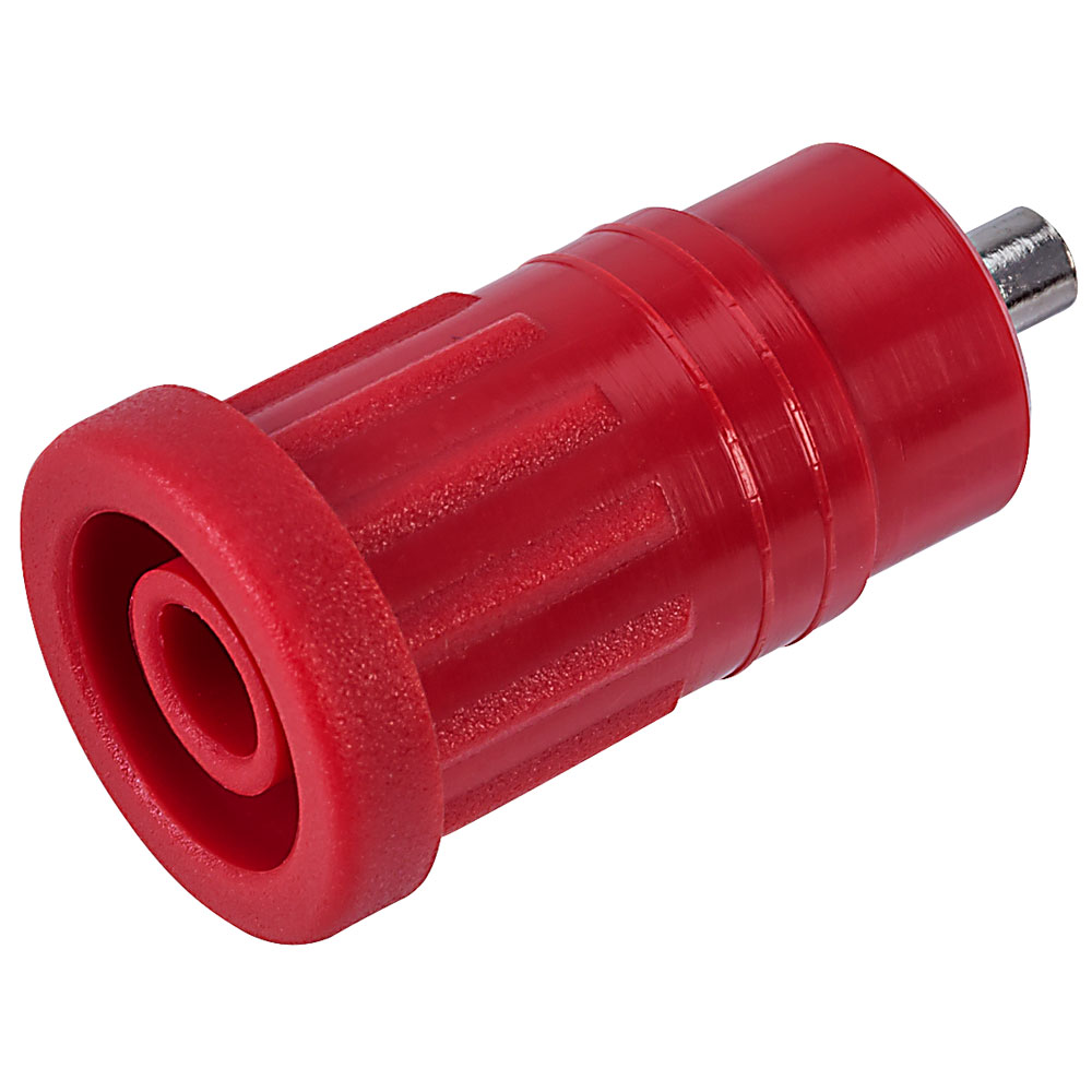 TruConnect 4mm Push Fit Shrouded Test Socket Red | Rapid Electronics