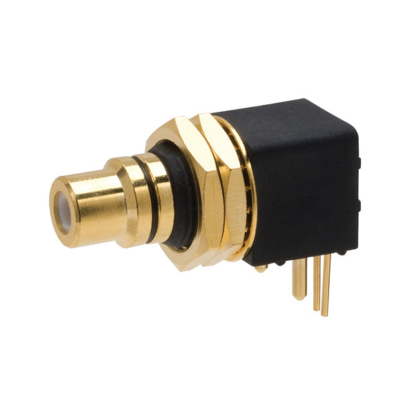 RVFM PCB Phono Connector Horizontal (Black) | Rapid Electronics