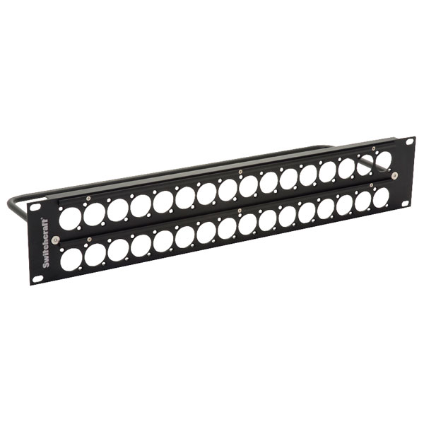 Switchcraft QGPB3BX Patch Panel 2U 32 Port D holes | Rapid Electronics
