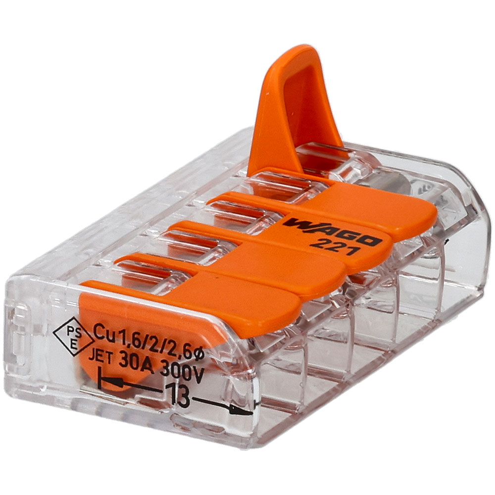 WAGO 221-615 - 221 Series 5 Conductor Max. 6mm² Splicing Con. with ...
