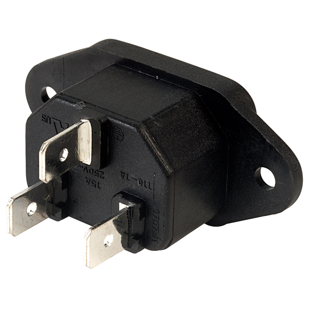 Inalways 0707-1-CW 6.25mm IEC Chassis Plug | Rapid Online