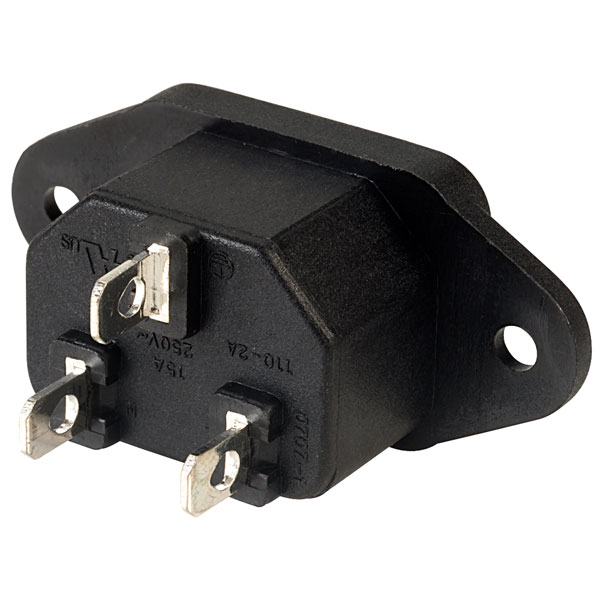 Inalways 0707-1-CQ 4.8mm IEC Chassis Plug | Rapid Online