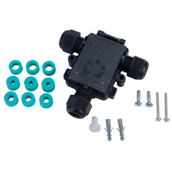Hylec THK.200.C2E IP67 3 Way Junction box with Terminal Block Black ...