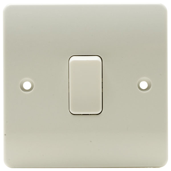 MK K4871 WHITE 1 Gang 2 Way 10A Plate Switch | Rapid Electronics
