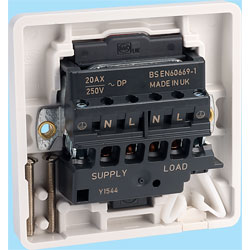 MK K5423WHI White 20A DPST Plate Switch | Rapid Online