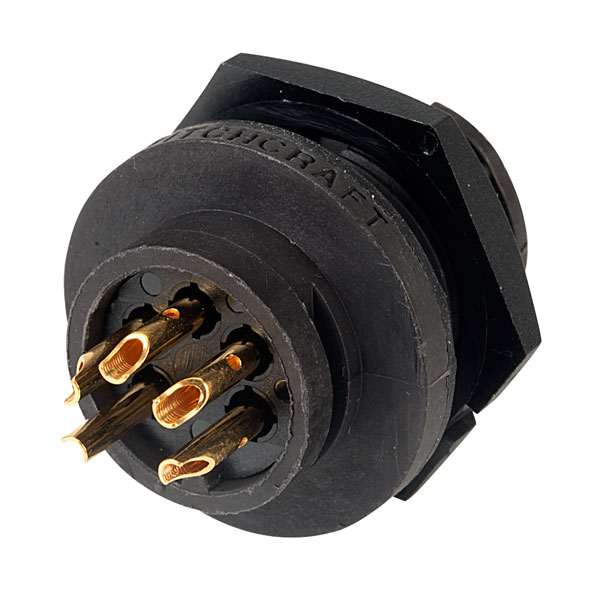 Switchcraft EN3P5M 5 Pole Weathertight Panel Plug | Rapid Online