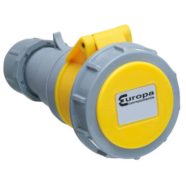 Europa ISW163F 110V 2P+E 16A Yellow IP67 In-line Sockets 1 - 2.5mm ...