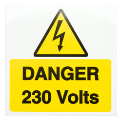 Industrial Signs IS1910SA Danger 230V 150 x 225mm - Self Adhesive Vinyl ...