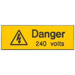 Industrial Signs IS0405EN Danger 240V 75x25 - Pack of 5 Rigid Engraved ...
